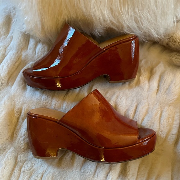 Sezane | Shoes | Szane Deva High Mules In Polished Camel | Poshmark